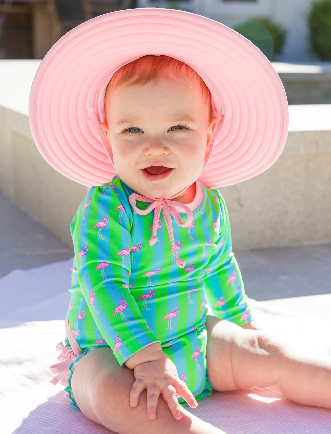Neon Flamingo Girls One- Piece Rash Guard: 6-12M – Piper and Grace Kids ...
